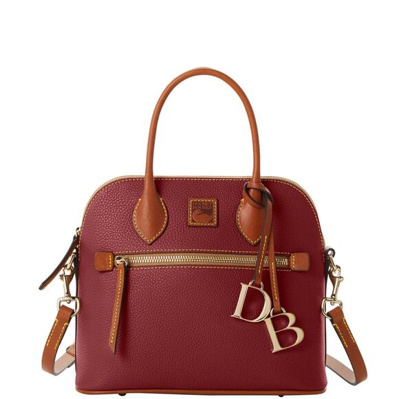 Dooney & Bourke | Bags | Dooney Bourke Pebble Grain Domed Satchel Wine ...